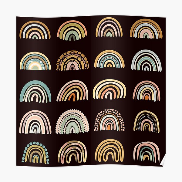 "Boho Rainbow, Bohemian style" Poster for Sale by hadkhanong | Redbubble