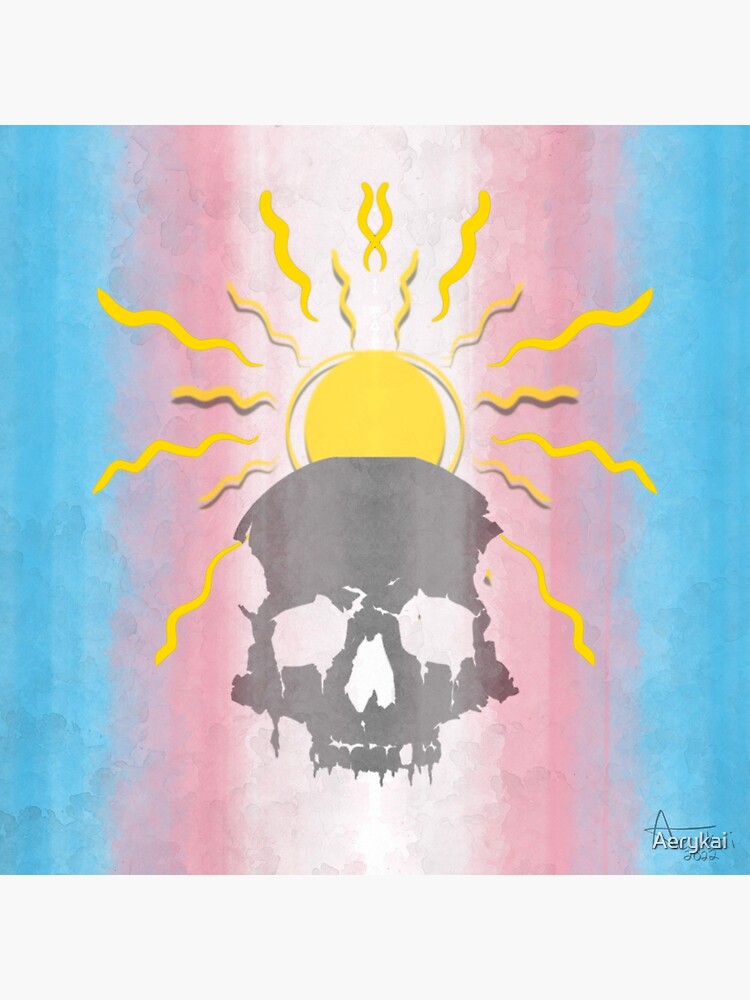 "Trans Pride Flag w/ Custom Emblem" Sticker by Aerykai | Redbubble