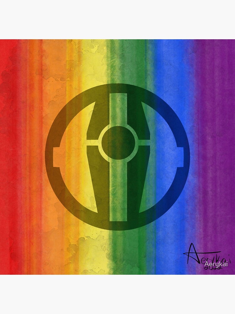 "Rainbow Pride Flag with Custom Emblem" Sticker for Sale by Aerykai ...