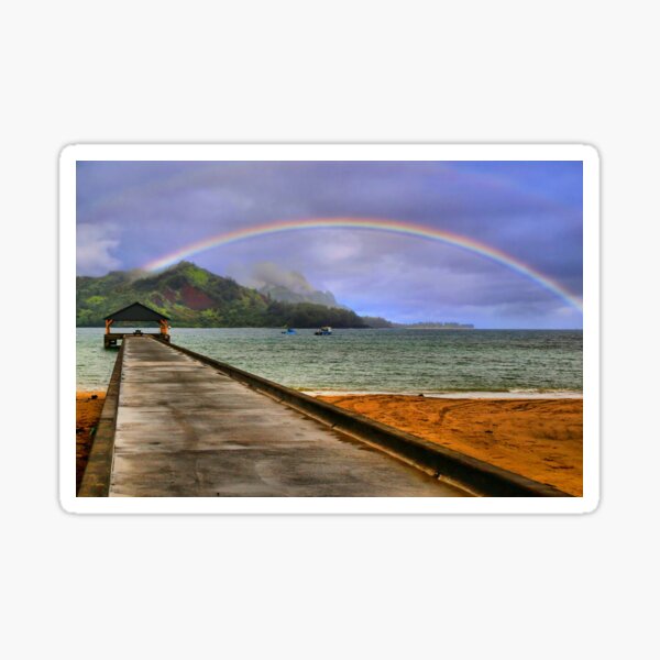 "Hanalei Bay Pier" Sticker by djphoto | Redbubble