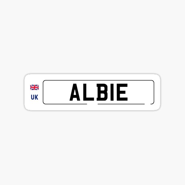 "UK License Plate Albie" Sticker for Sale by custom-plates | Redbubble