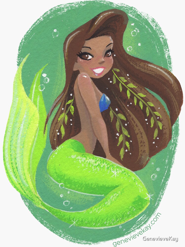 "Limeade Mermaid" Sticker for Sale by GenevieveKay | Redbubble