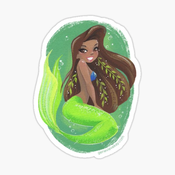 "Limeade Mermaid" Sticker for Sale by GenevieveKay | Redbubble