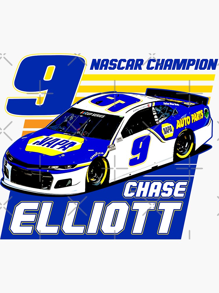 "Chase Elliott Nascar champion 2020 number 9" Sticker for Sale by ...