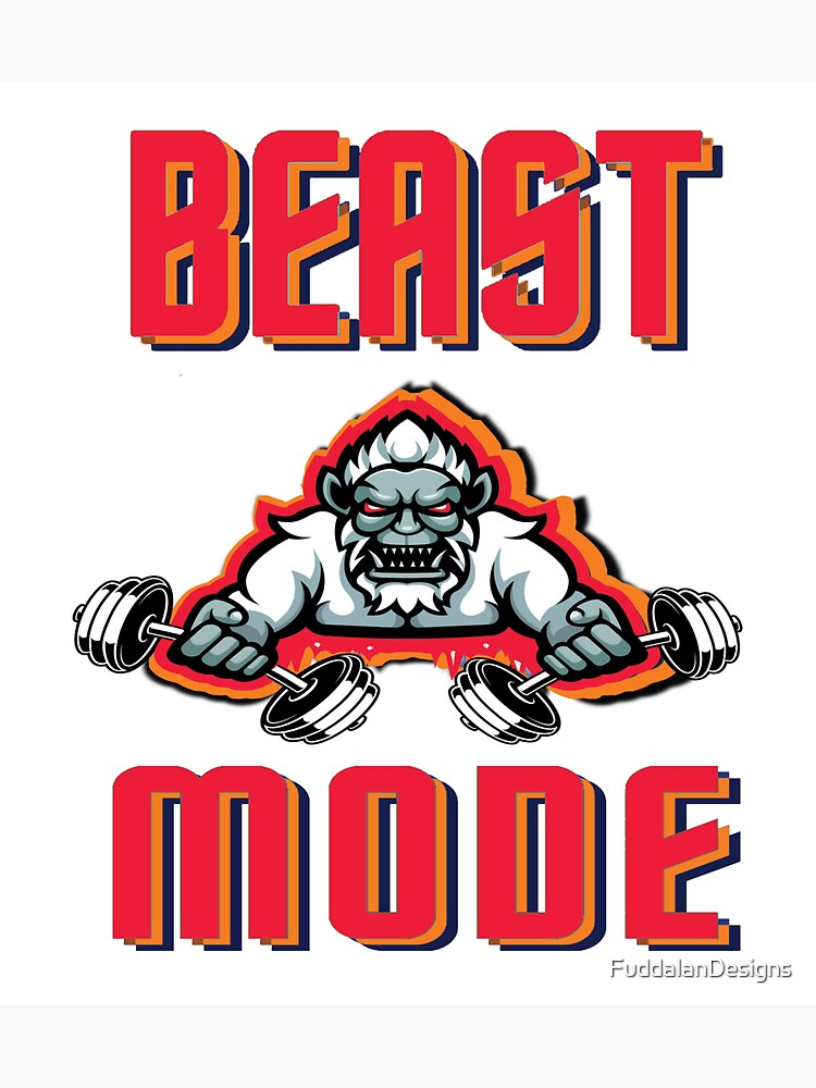 "Beast Mode Red Workout Warrior design" Sticker for Sale by ...