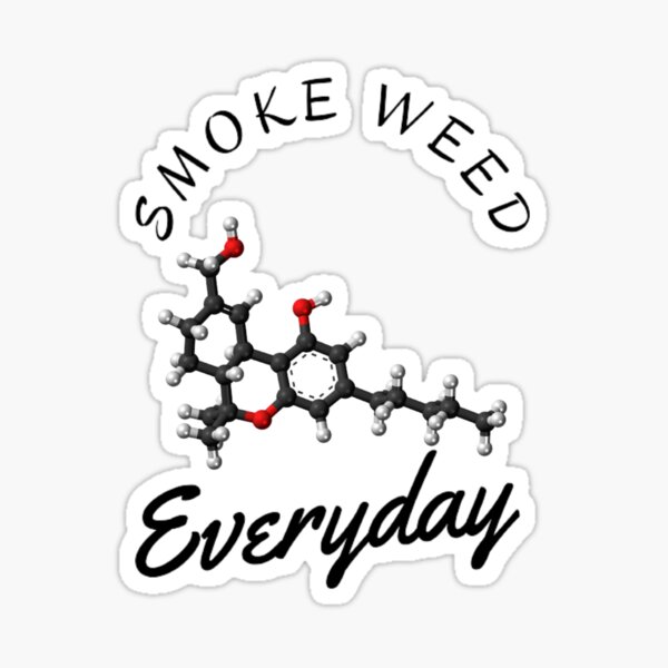 "Smoke Weed everyday, THC Formula" Sticker for Sale by BestDesignbySof ...