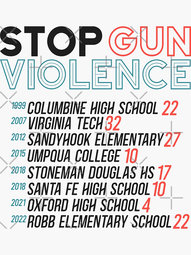 "Stop Gun Violence Protect Students Schools" Sticker by VictoriaLiner ...