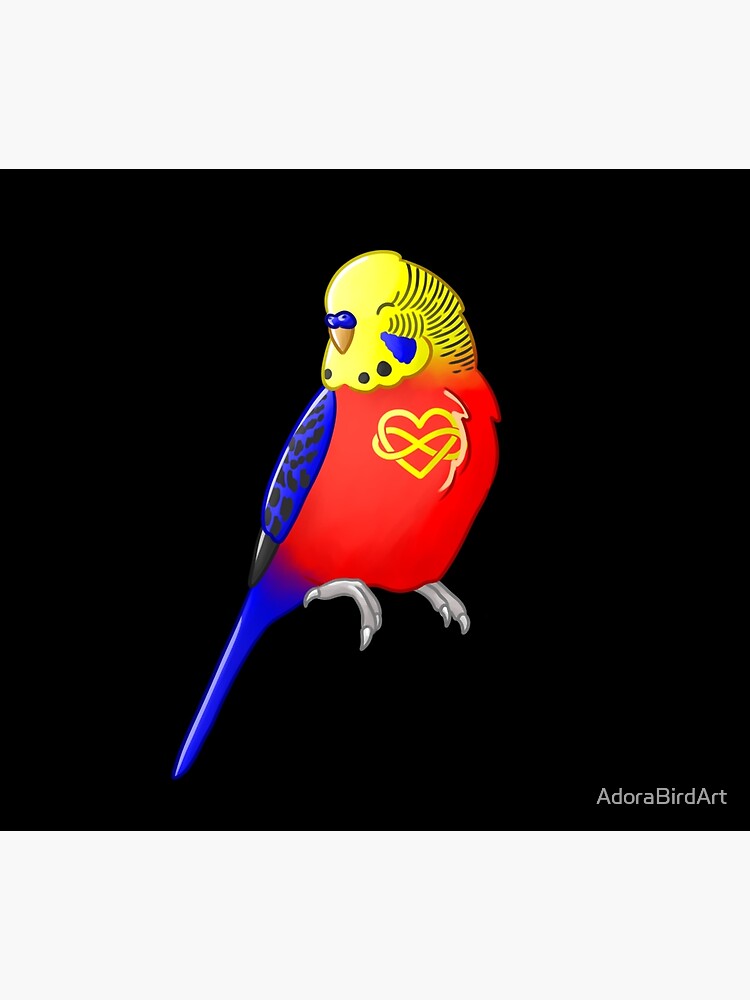 "Polyam Pride Budgie (Infinity Heart Flag)" Photographic Print for Sale ...