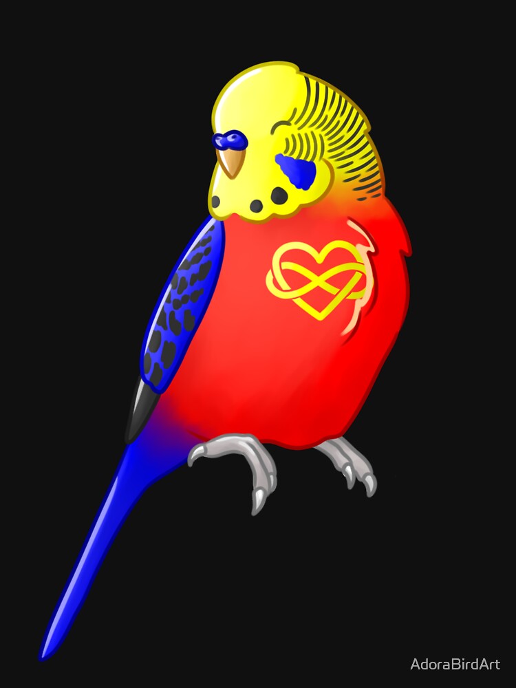 "Polyam Pride Budgie (Infinity Heart Flag)" T-shirt for Sale by ...