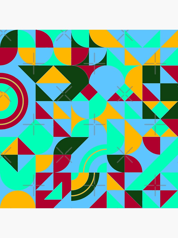 "geomattric colorful patterns conceptual Art - Abstract Neo Geo graphic ...