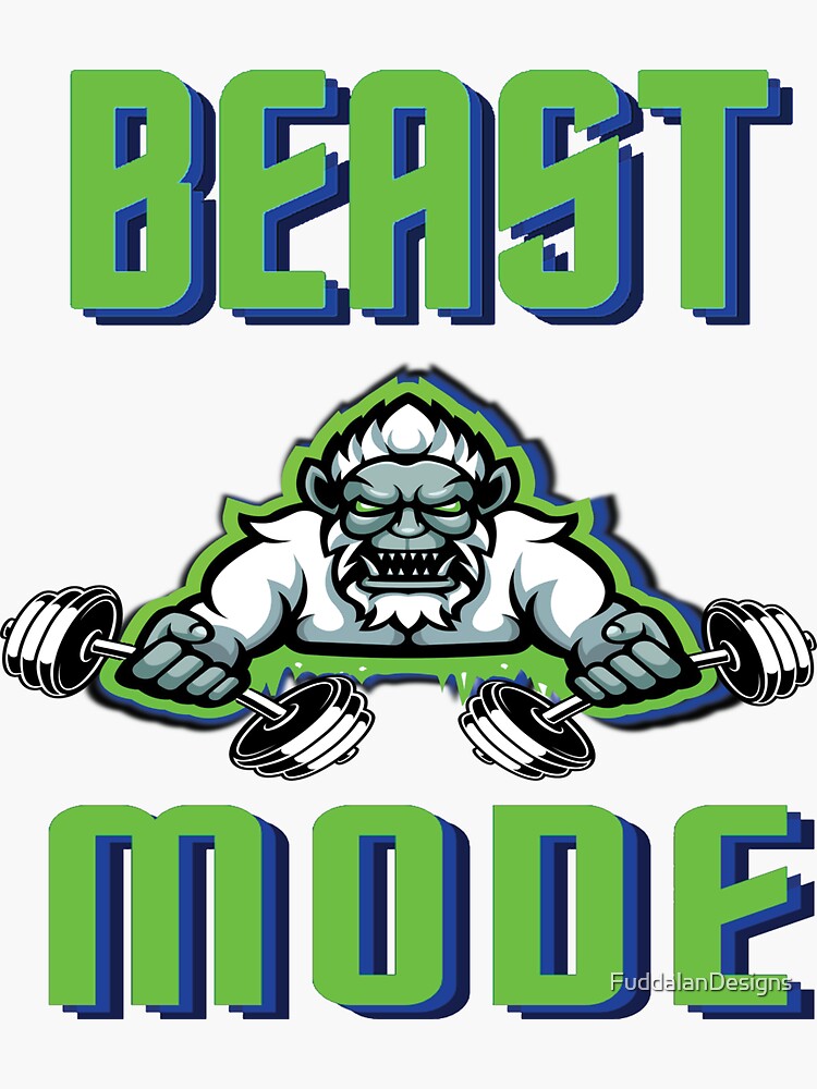 "Beast Mode Green Workout Warrior design" Sticker for Sale by ...