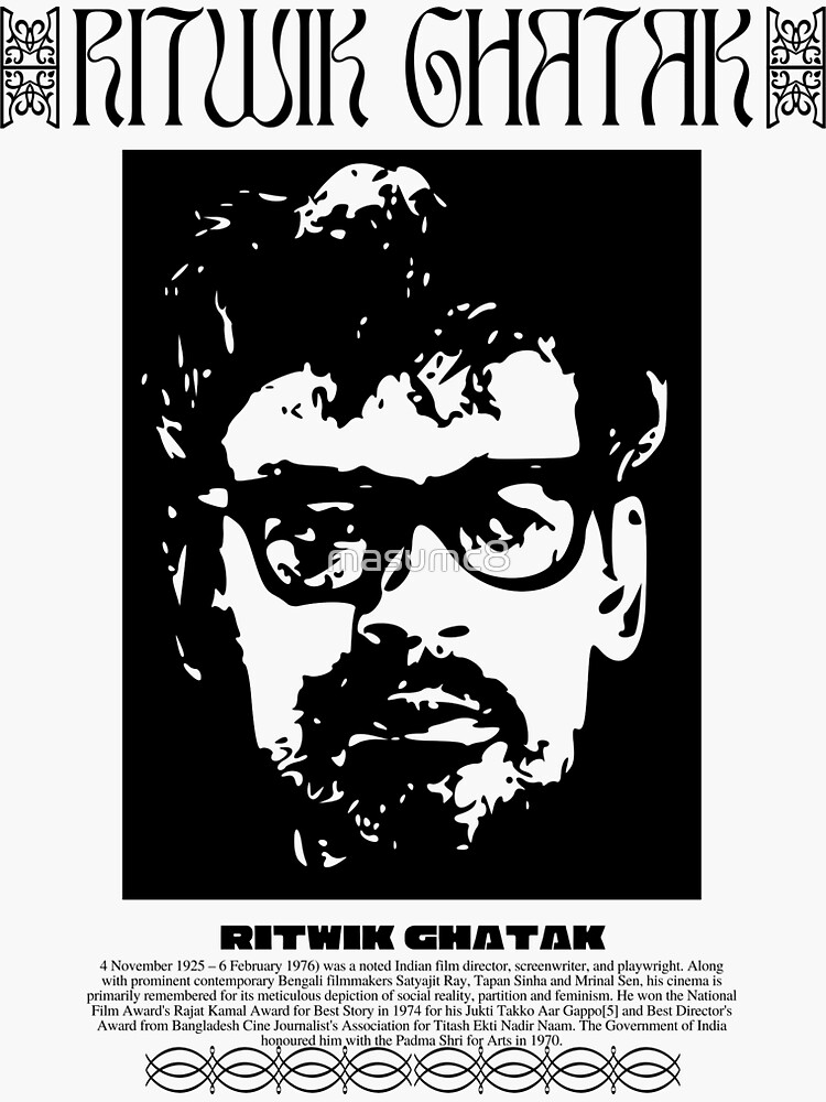 "Ritwik Ghatak " Sticker for Sale by masumc8 | Redbubble
