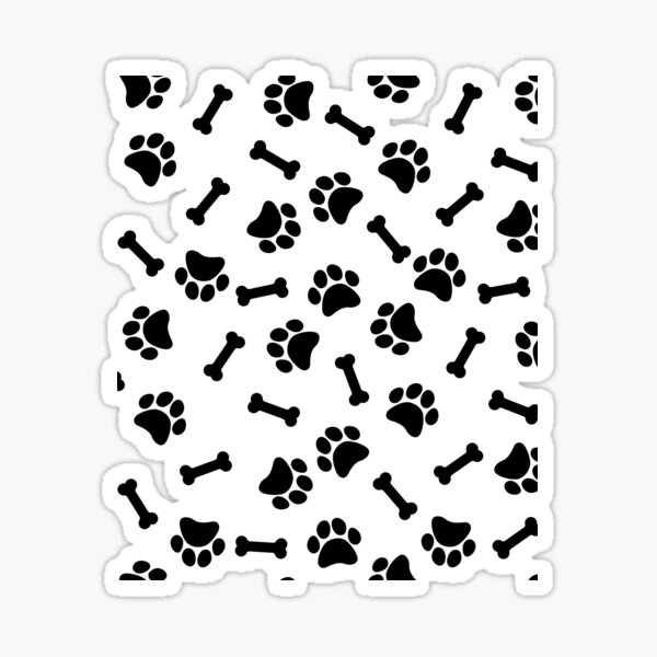 "Dog Paws & Bones" Sticker for Sale by MaggieB-0311 | Redbubble