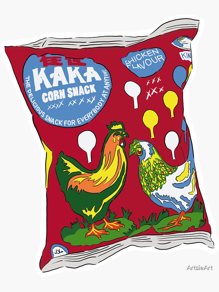 "SG Childhood Snack - Kaka Corn Snack" Sticker for Sale by ArtsieArt ...