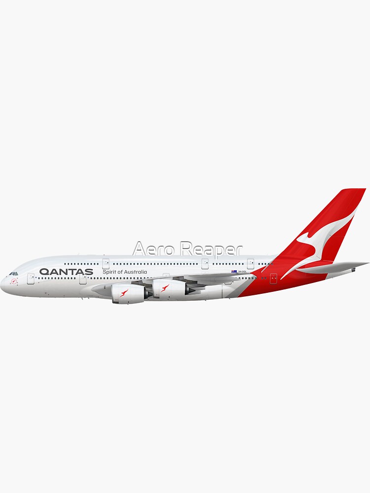 "Qantas Airways Airbus A380-800" Sticker for Sale by Sigmaavia | Redbubble