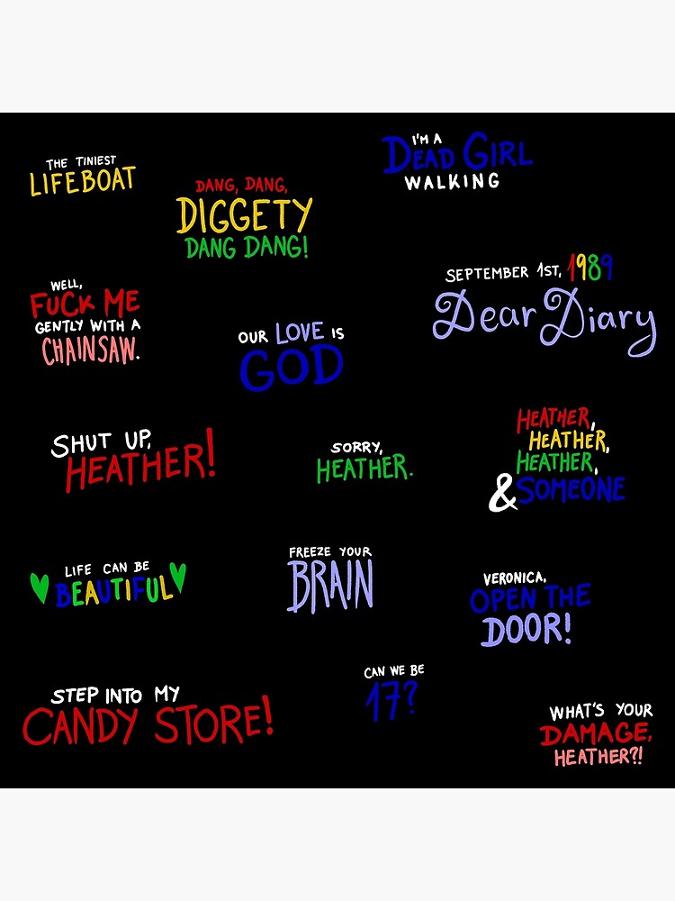 "HEATHERS ICONIC QUOTES SET" Poster for Sale by the-sissi | Redbubble