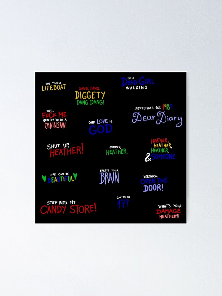 "HEATHERS ICONIC QUOTES SET" Poster for Sale by Ali Esther | Redbubble