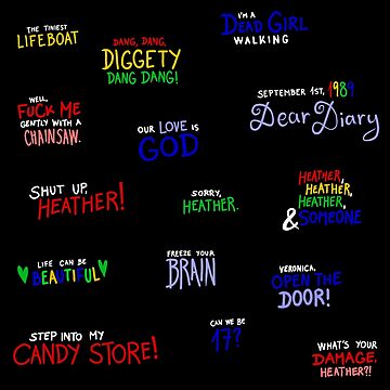 "HEATHERS ICONIC QUOTES SET" Poster for Sale by the-sissi | Redbubble