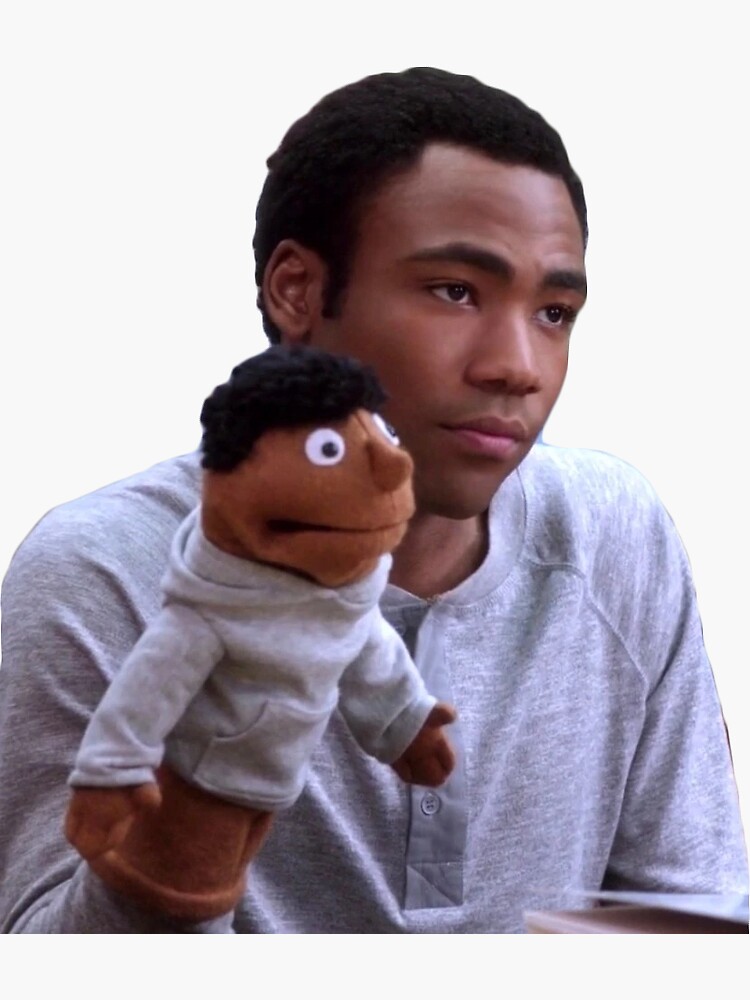 "troy barnes puppet" Sticker for Sale by dreamatoriums | Redbubble