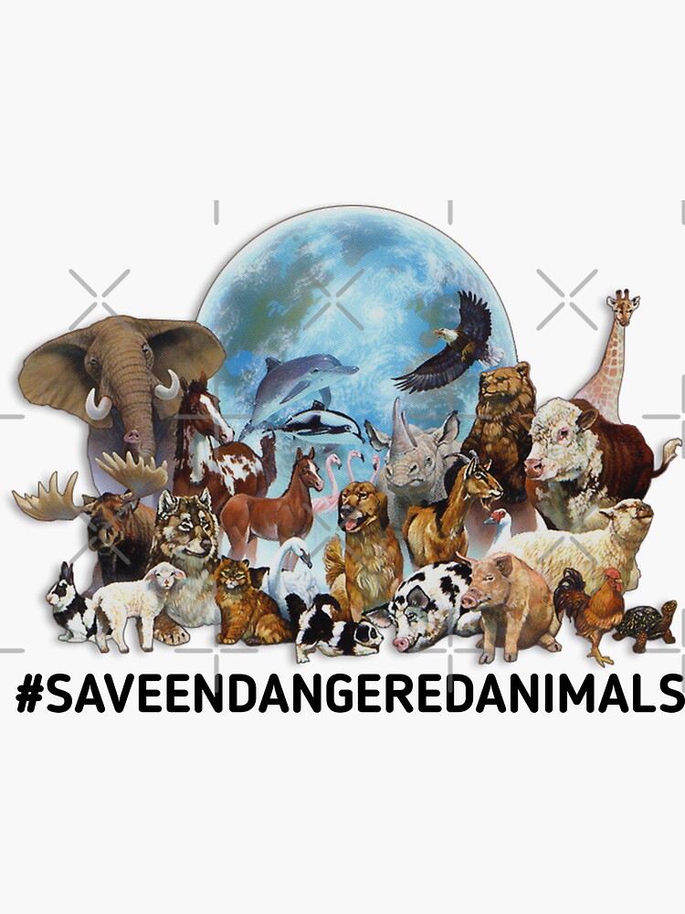 "Save The Animals - Save Endangered Animals " Sticker by Tema01 | Redbubble