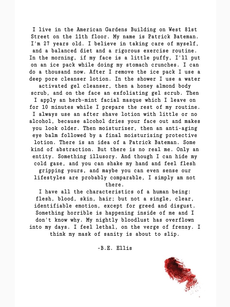 "American Psycho morning routine " T-shirt for Sale by Timotheedaddy ...