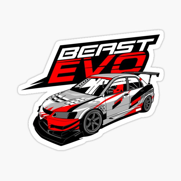 "Mitsubishi Lancer Evolution 7 8 9 10 Generations JDM" Sticker for Sale ...