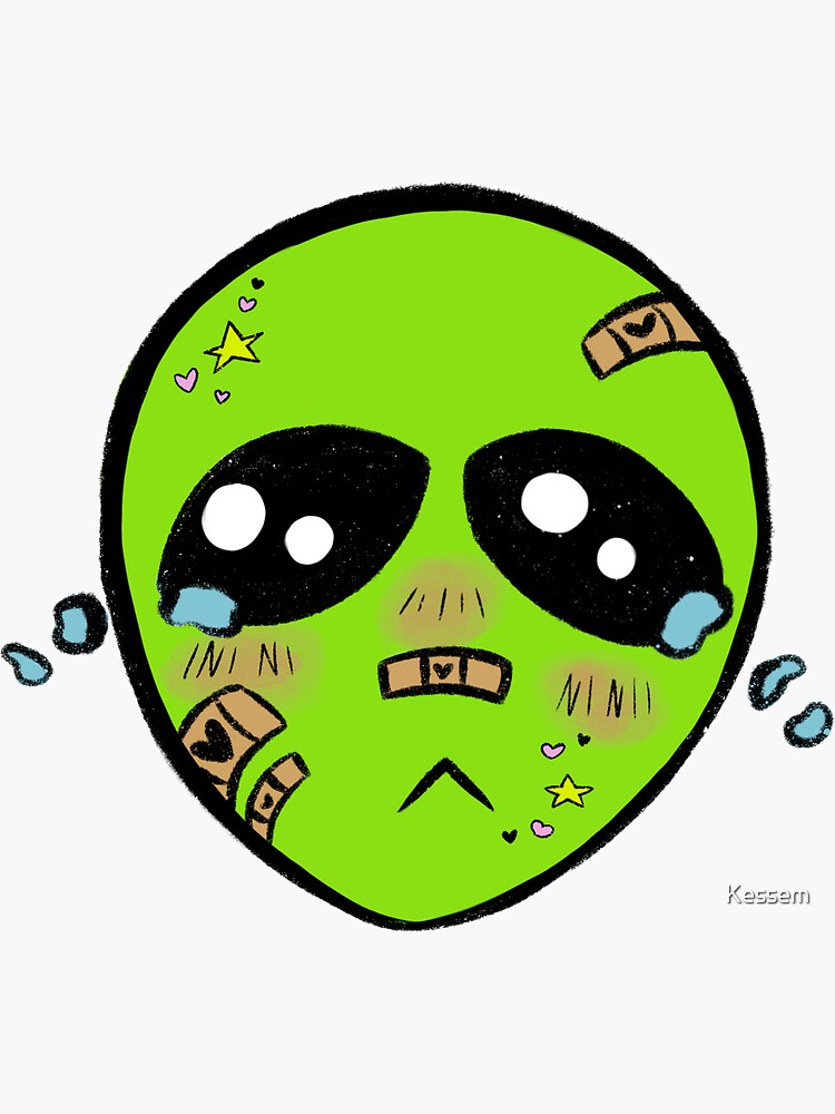 "Sad Alien" Sticker by Kessem | Redbubble