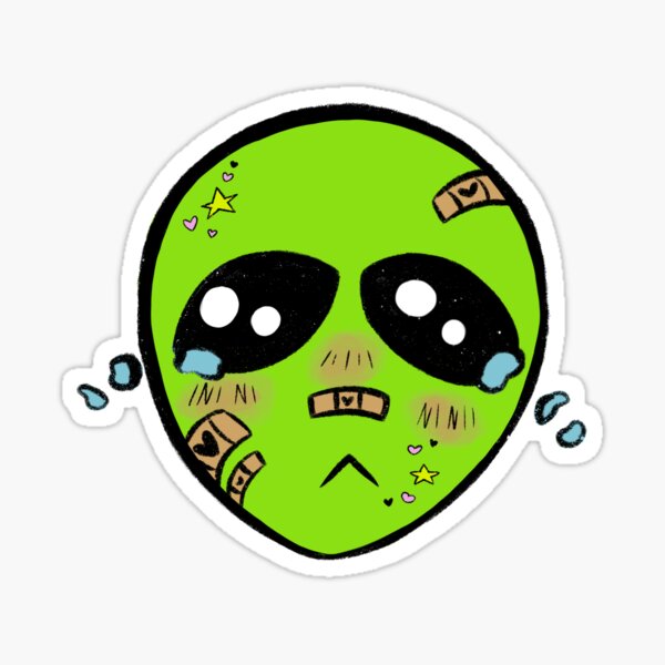 "Sad Alien" Sticker by Kessem | Redbubble