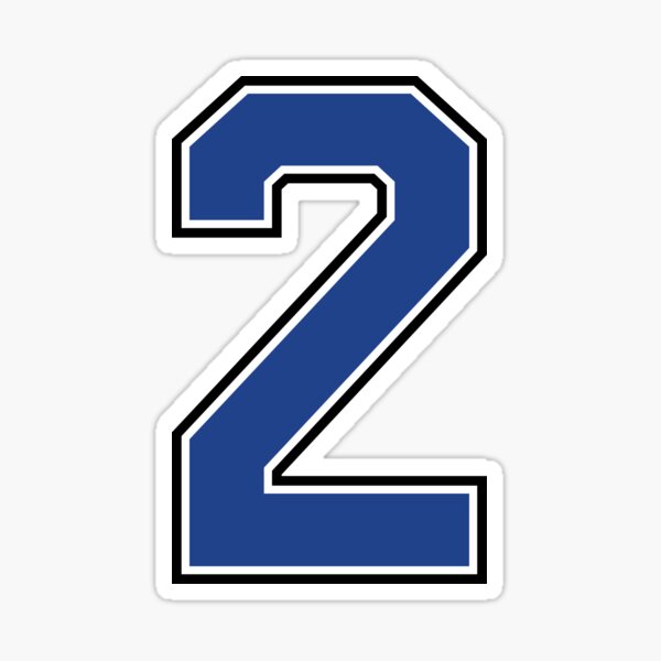 "Blue Number 2 lucky sports jersey two" Sticker for Sale by HeavyStyle ...