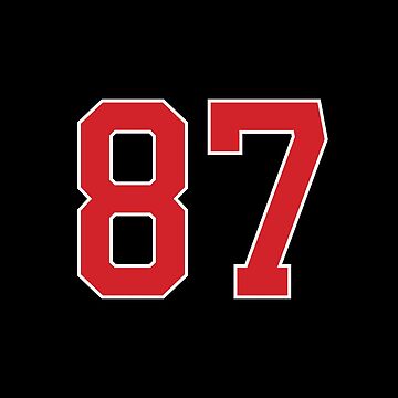 "Sports Number 87, red black color lucky sport eighty seven" Sticker ...