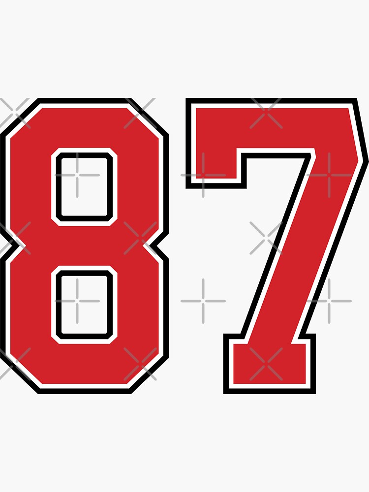 "Sports Number 87, red black color lucky sport eighty seven" Sticker ...