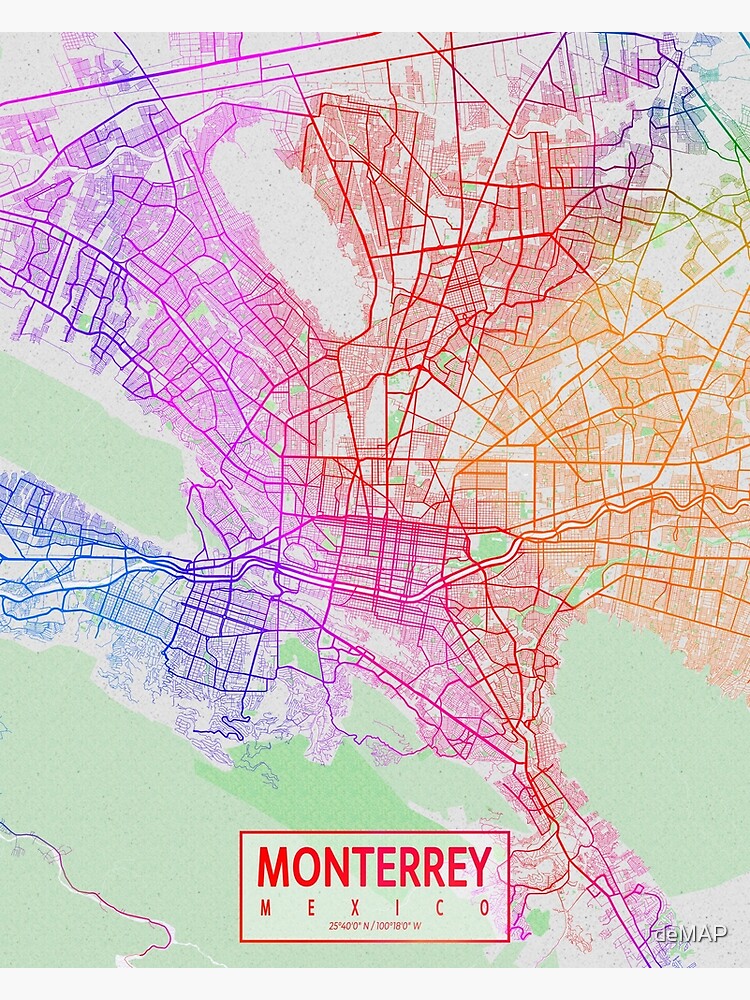 Monterrey Mexico City Map Monterrey Mexico Map Vector Exact City Plan