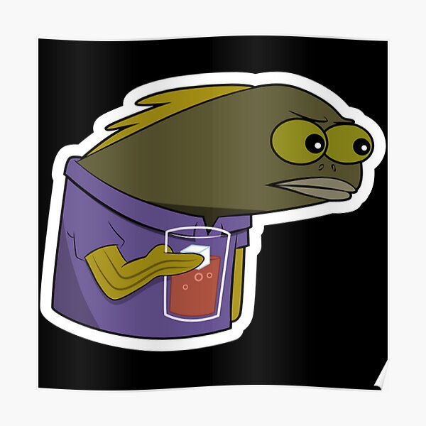 "Spongebob Long Neck Fish" Poster for Sale by stokesk391 | Redbubble