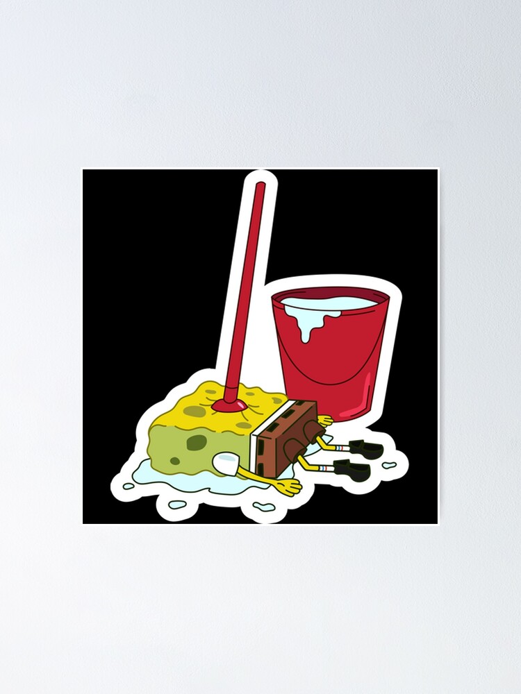"SpongeBob Mop" Poster for Sale by stokesk391 | Redbubble