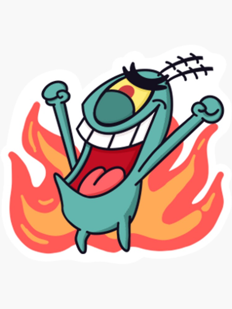 "SpongeBob Plankton Evil Laugh" Sticker for Sale by stokesk391 | Redbubble