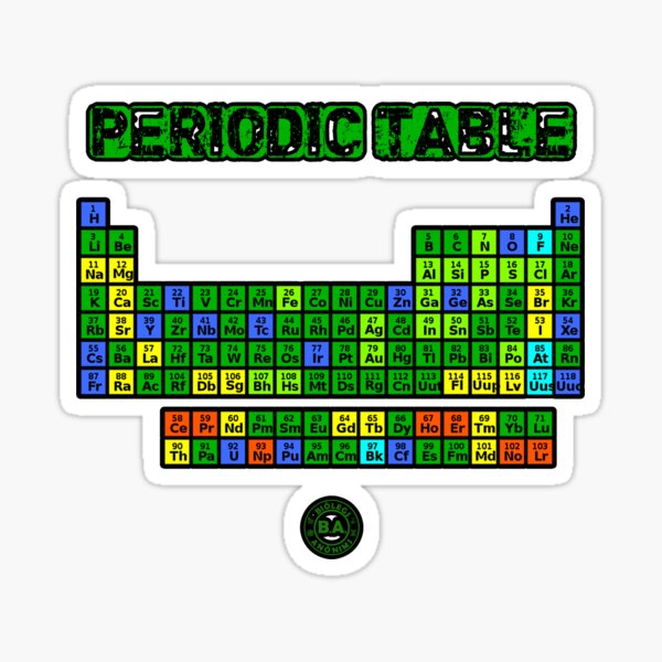 "Chemistry Periodic table of elements" Sticker for Sale by greenpunkart ...