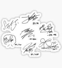 Bts Signatures Stickers | Redbubble