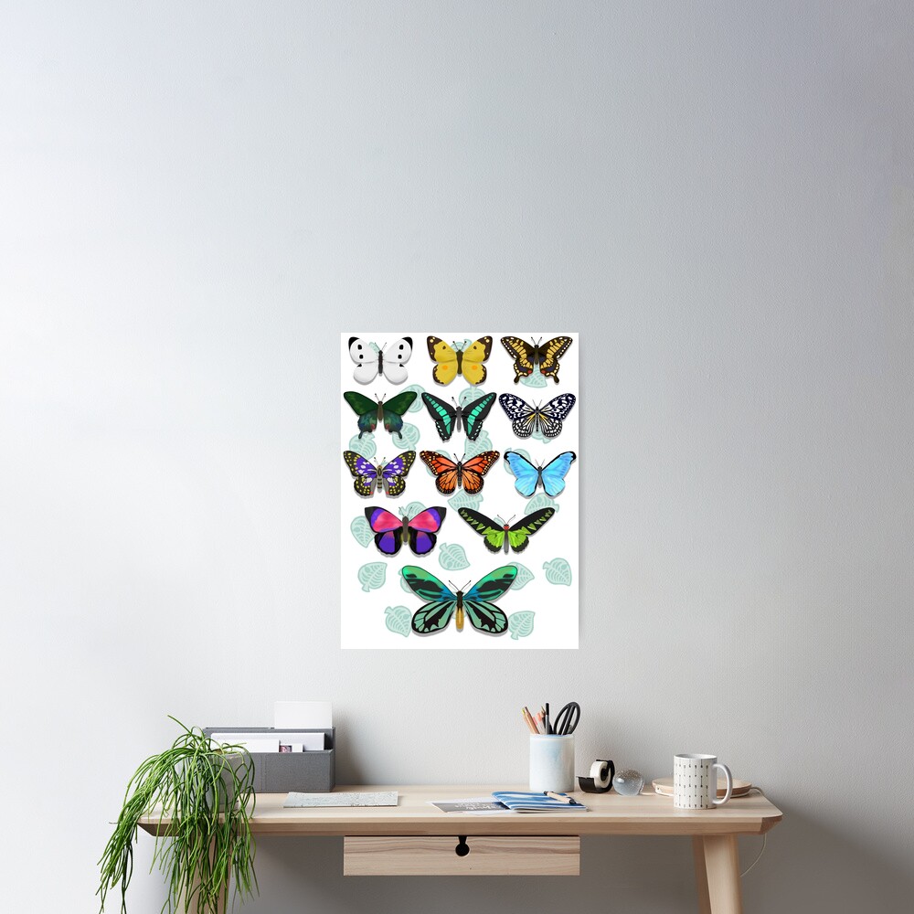 "ACNH Butterflies Collage" Poster for Sale by littlemixer0207 | Redbubble
