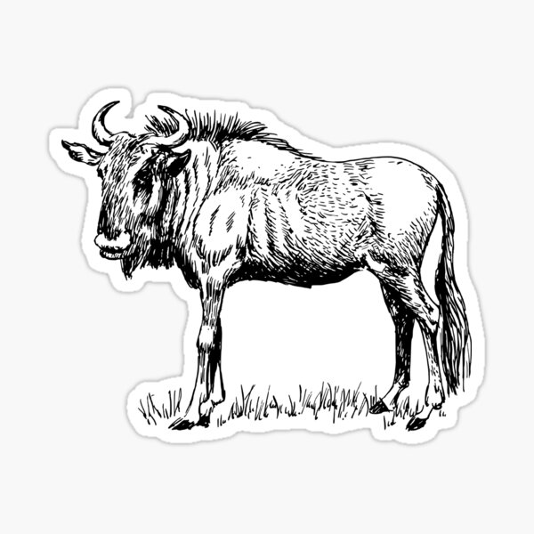 "Gnu bull" Sticker for Sale by hrcdesign | Redbubble