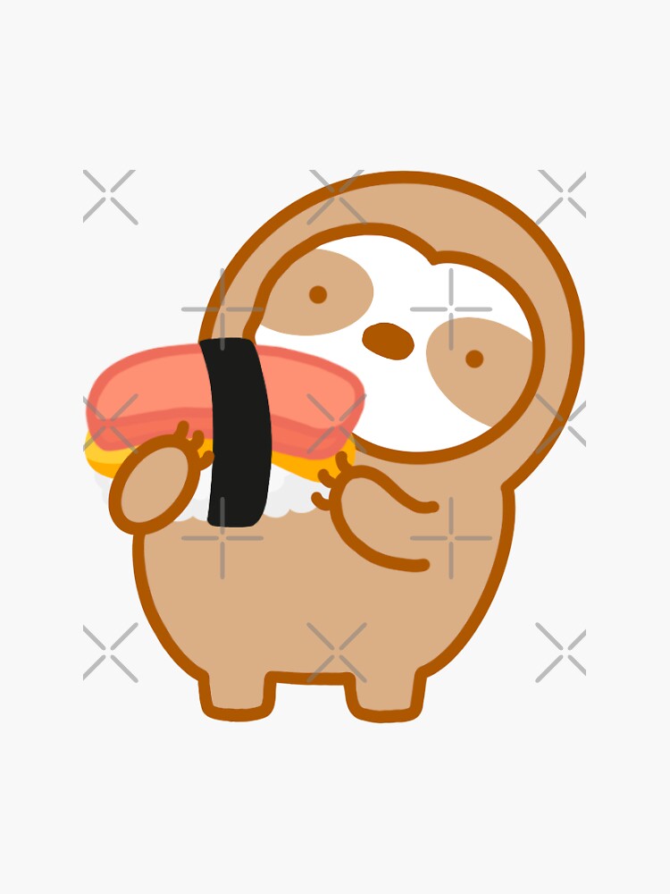 "Cute Musubi Sloth " Sticker for Sale by theslothinme | Redbubble