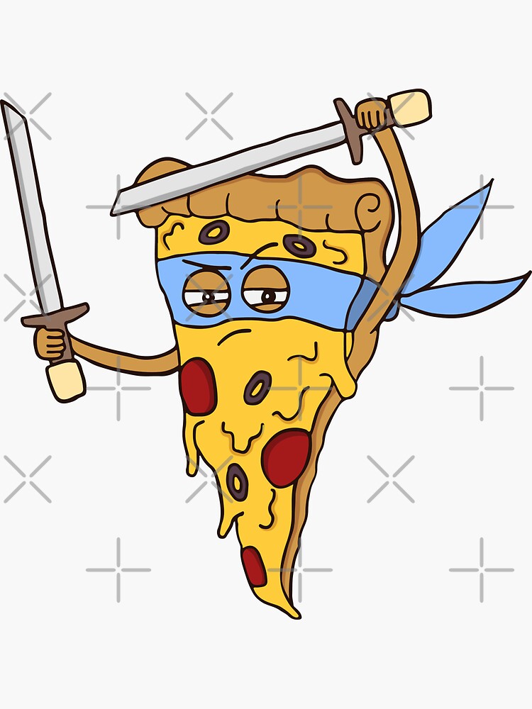 "Blue Ninja Pizza" Sticker by krimons | Redbubble