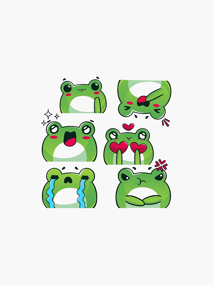 "Frog Emoji" Sticker for Sale by O-E-I-L | Redbubble