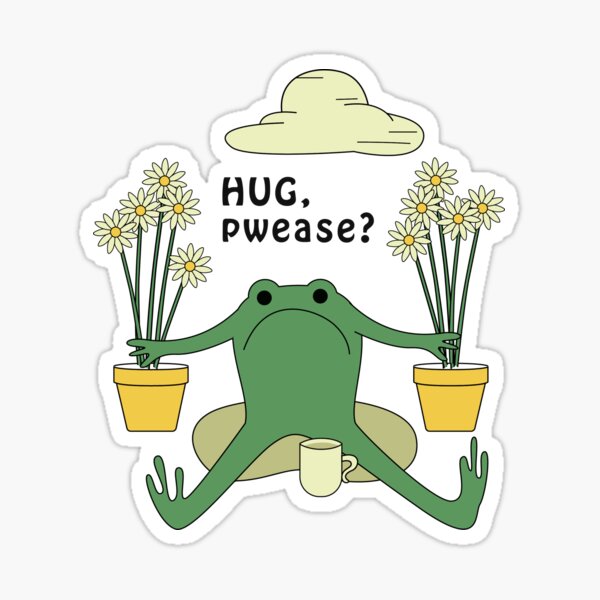 "Hug, pwease?" Sticker for Sale by Olgamemoire | Redbubble