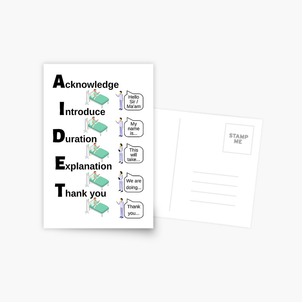 "AIDET Patient Communication Medical Acronym" Poster for Sale by ...