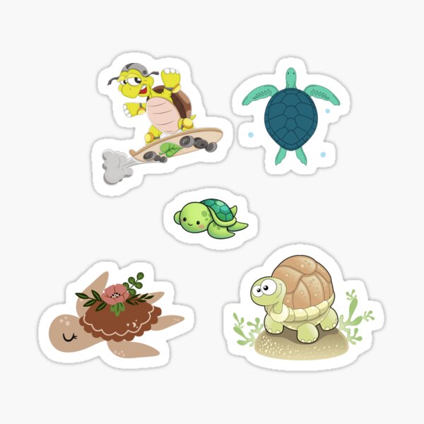 "Cute turtles" Sticker for Sale by Caringinger24 | Redbubble