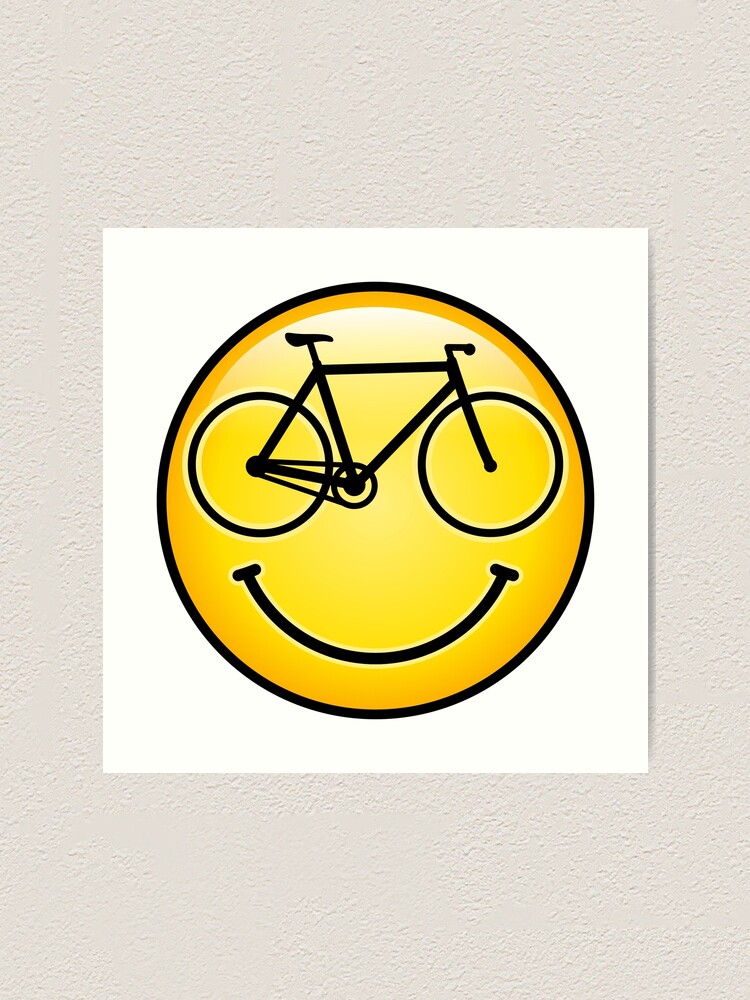 "Cycling Smiley Emoji Glückliches Fahrradgesicht" Kunstdruck von ...
