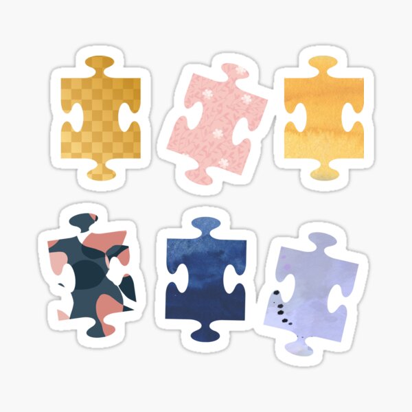 "Strong pastel puzzle pieces, sticker pack" Sticker for Sale by ...