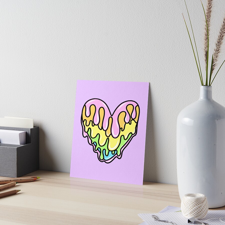 "Drippy Melting Pastel Rainbow Heart Cartoon, made by EndlessEmporium ...