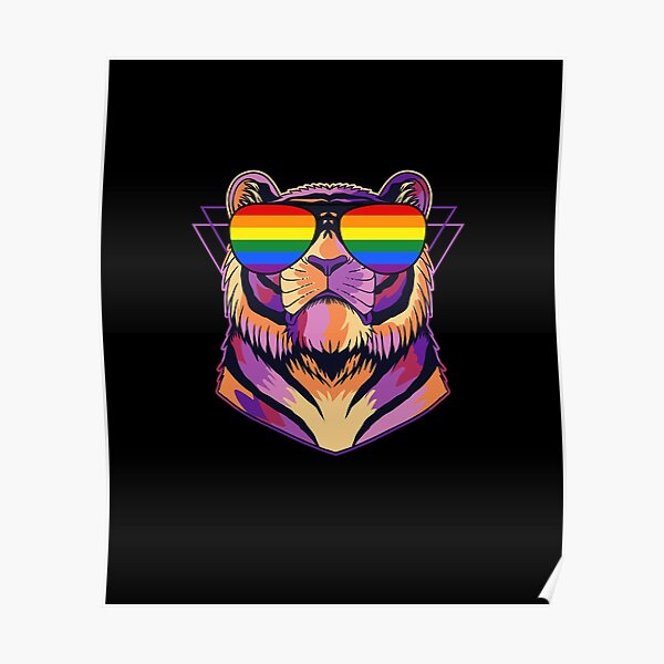 " cool Gay Pride tiger with Rainbow sunglasses , Pride Lgbt Flag ...