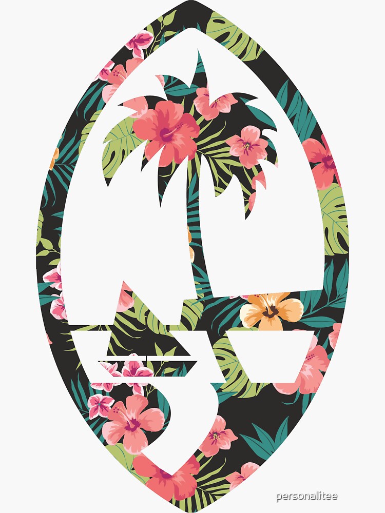 "Guam Seal - Floral" Sticker for Sale by personalitee | Redbubble